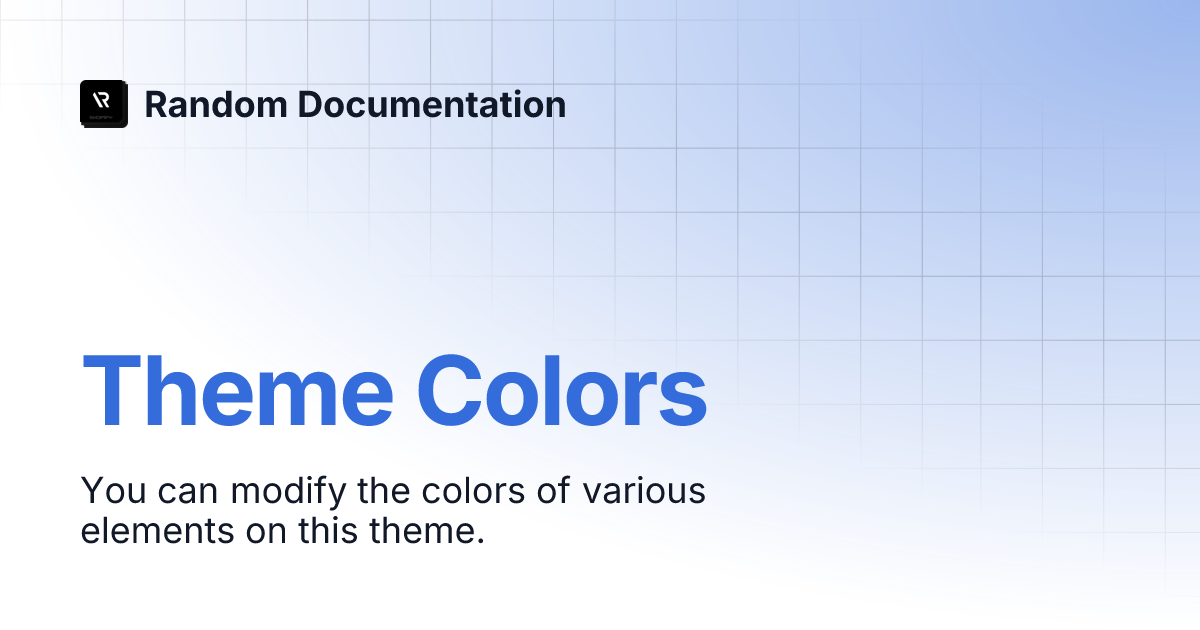 Theme Colors | Random Documentation