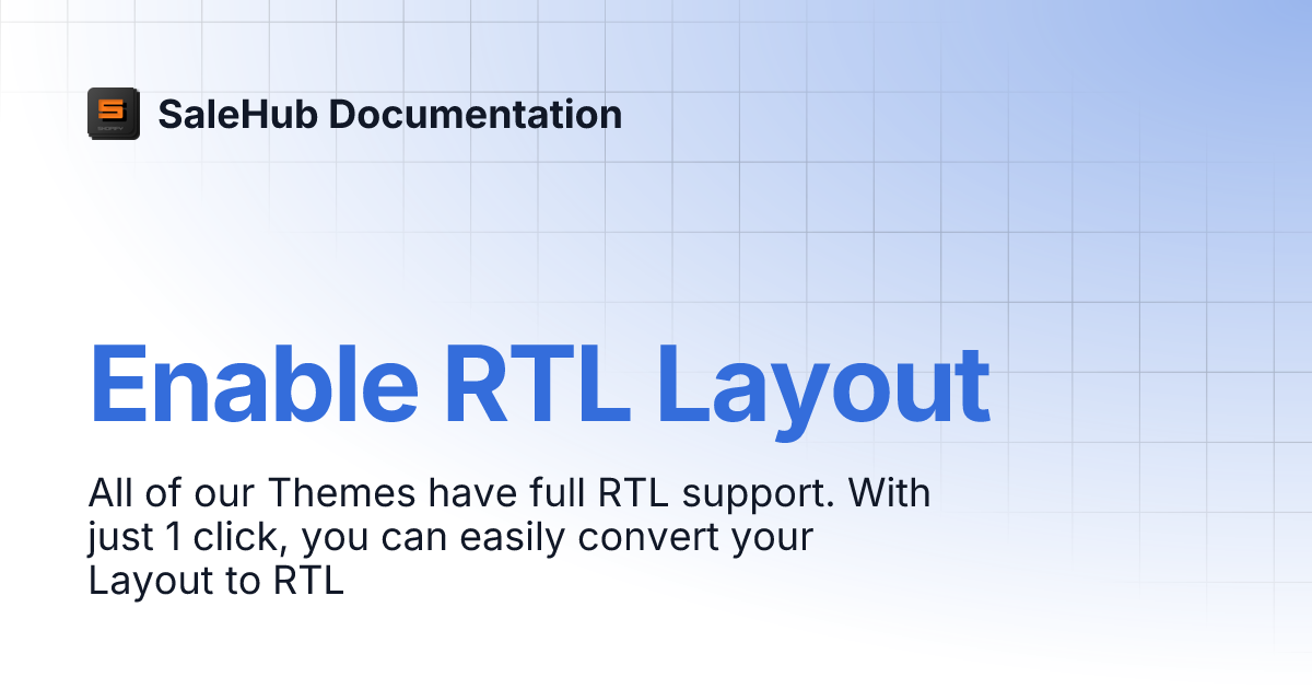 Enable RTL Layout | SaleHub Documentation