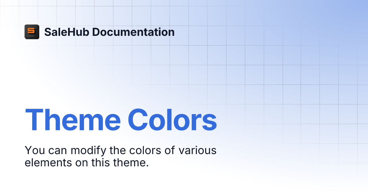 Theme Colors | SaleHub Documentation